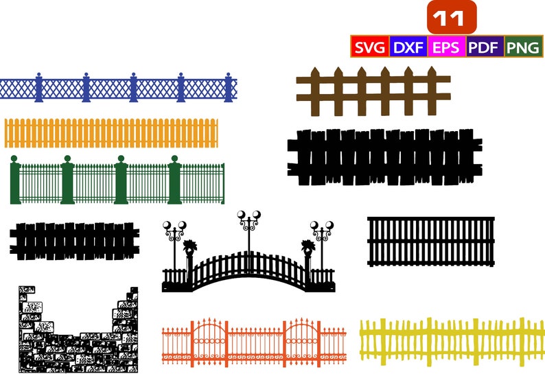 Fence Svgpicket Fencepicket Fence Digital Cut Filesboard - Etsy