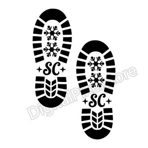 Santa Footprint Svg,santa Footprint Pvg,santa Shoe Svg,santa Footstep ...