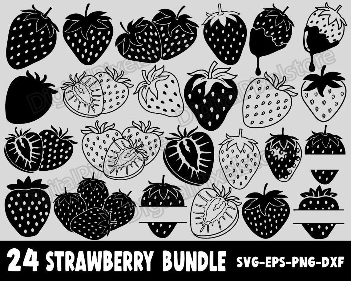 Strawberry Svgstrawberry Svg Bundlestrawberry - Etsy