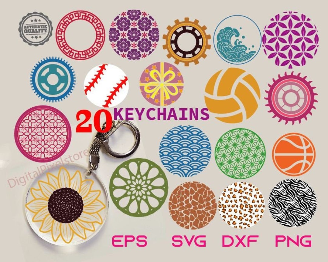 Keychain Svg Bundle,keychain Pattern Svg,keychain Svg,key Ring Pattern ...