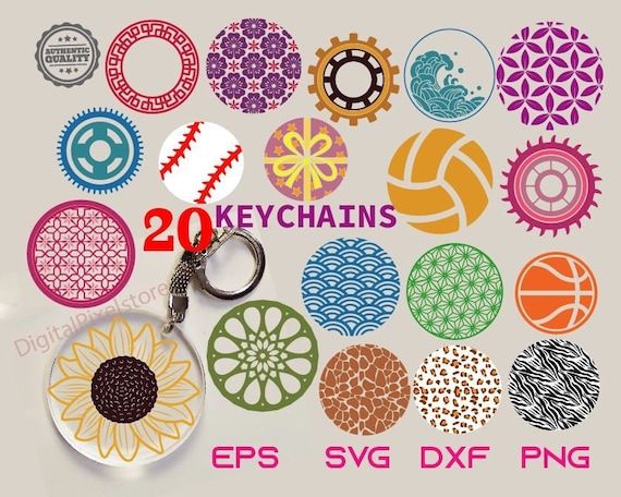Keychain Svg Bundlekeychain Pattern Svgkeychain Svgkey Ring | Etsy
