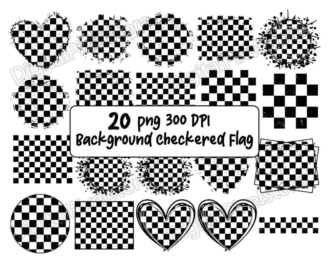 Checkered Flag PNG: Distressed Backgrounds, Patches (digital Download ...