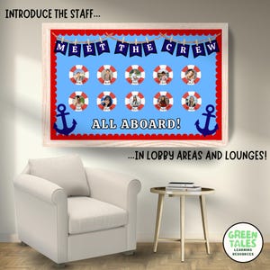 Nautical Meet the Crew Bulletin Board Template: Editable Canva Design ...