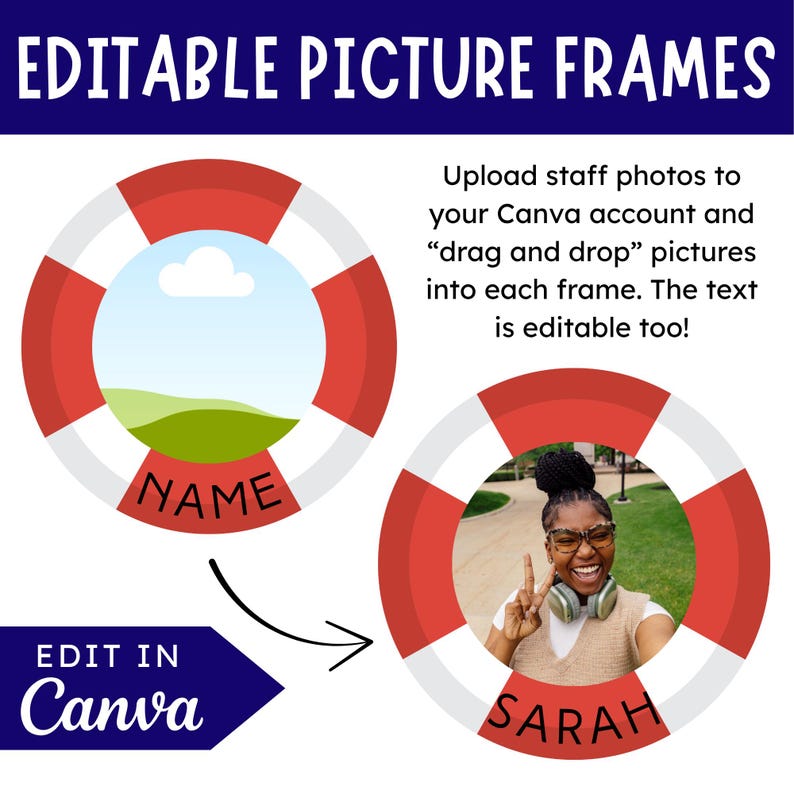 Nautical Meet the Crew Bulletin Board Template: Editable Canva Design ...