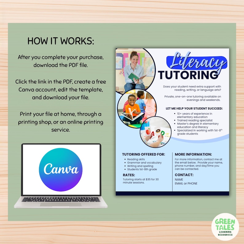 Editable Tutoring Flyer Template: Canva Marketing Flyer (digital ...