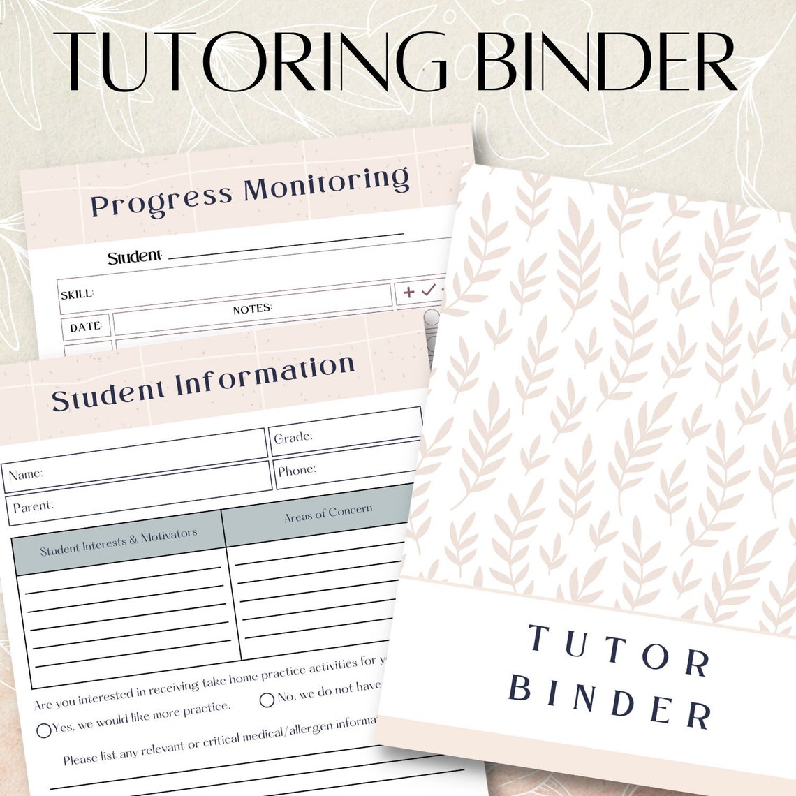 Tutoring Business Binder: Session Trackers, Lesson Plans (digital ...