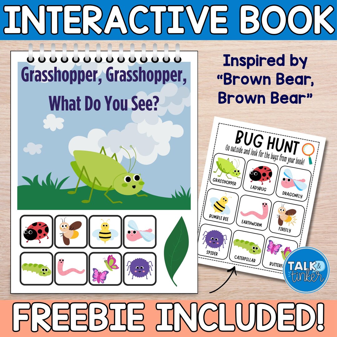 Interactive Bugs & Insects Book: Early Reader Sight Word Practice ...