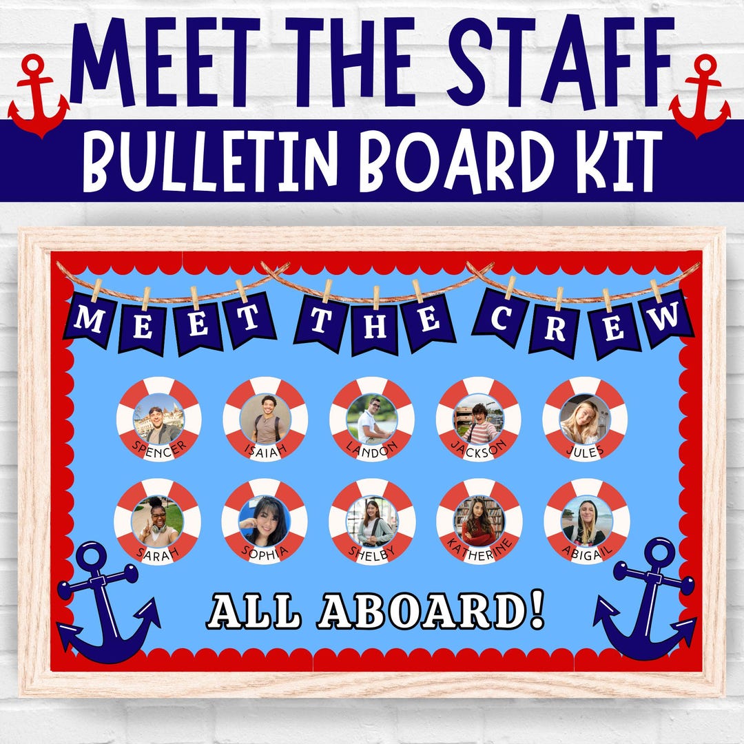 Nautical Meet the Crew Bulletin Board Template: Editable Canva Design ...