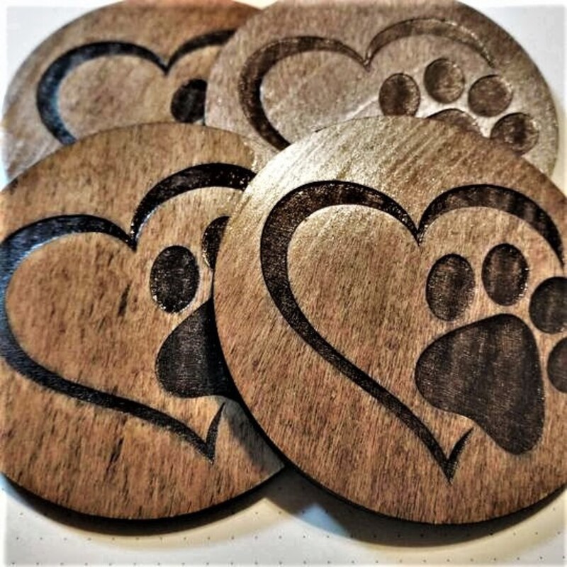 Paw Print Coasters - Etsy