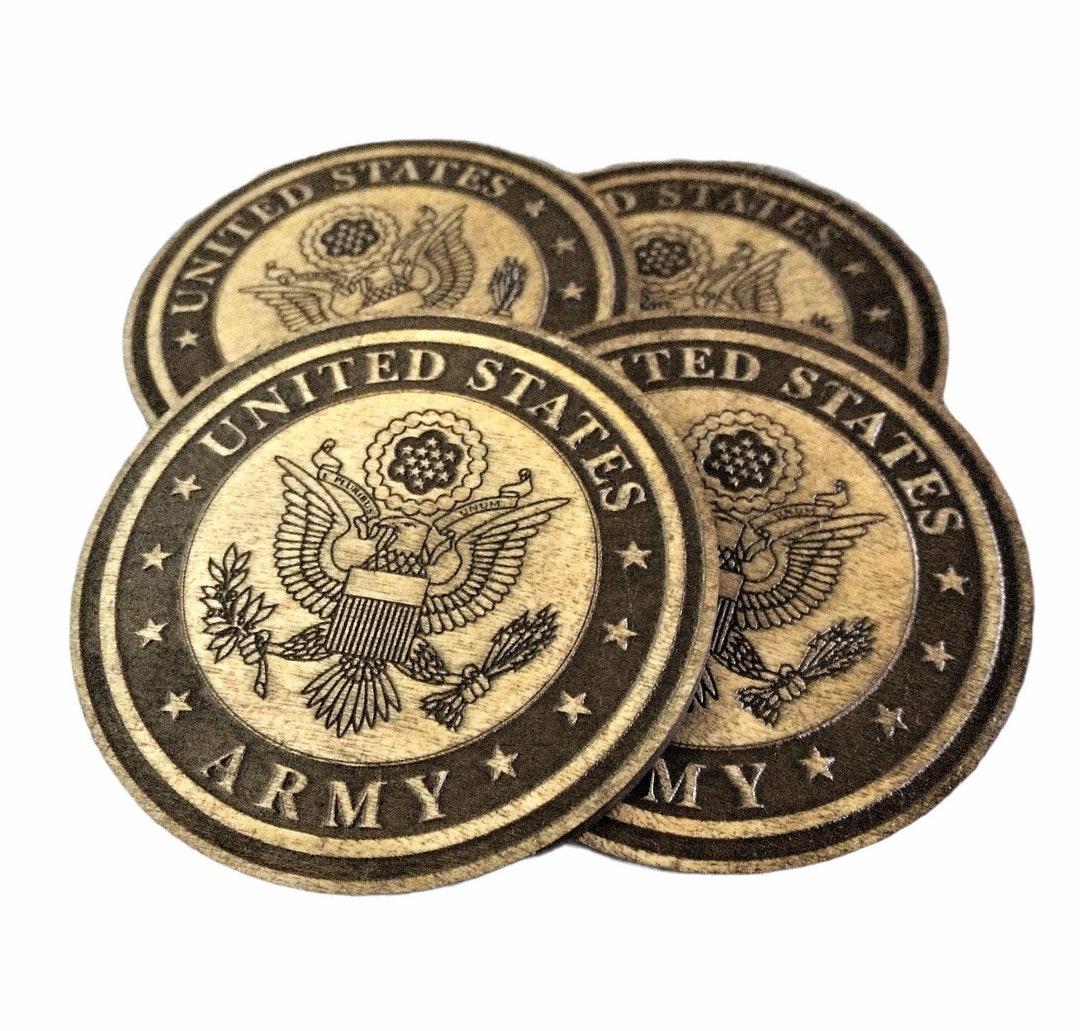 Wooden United States Army Coasters Set of 4 - Etsy