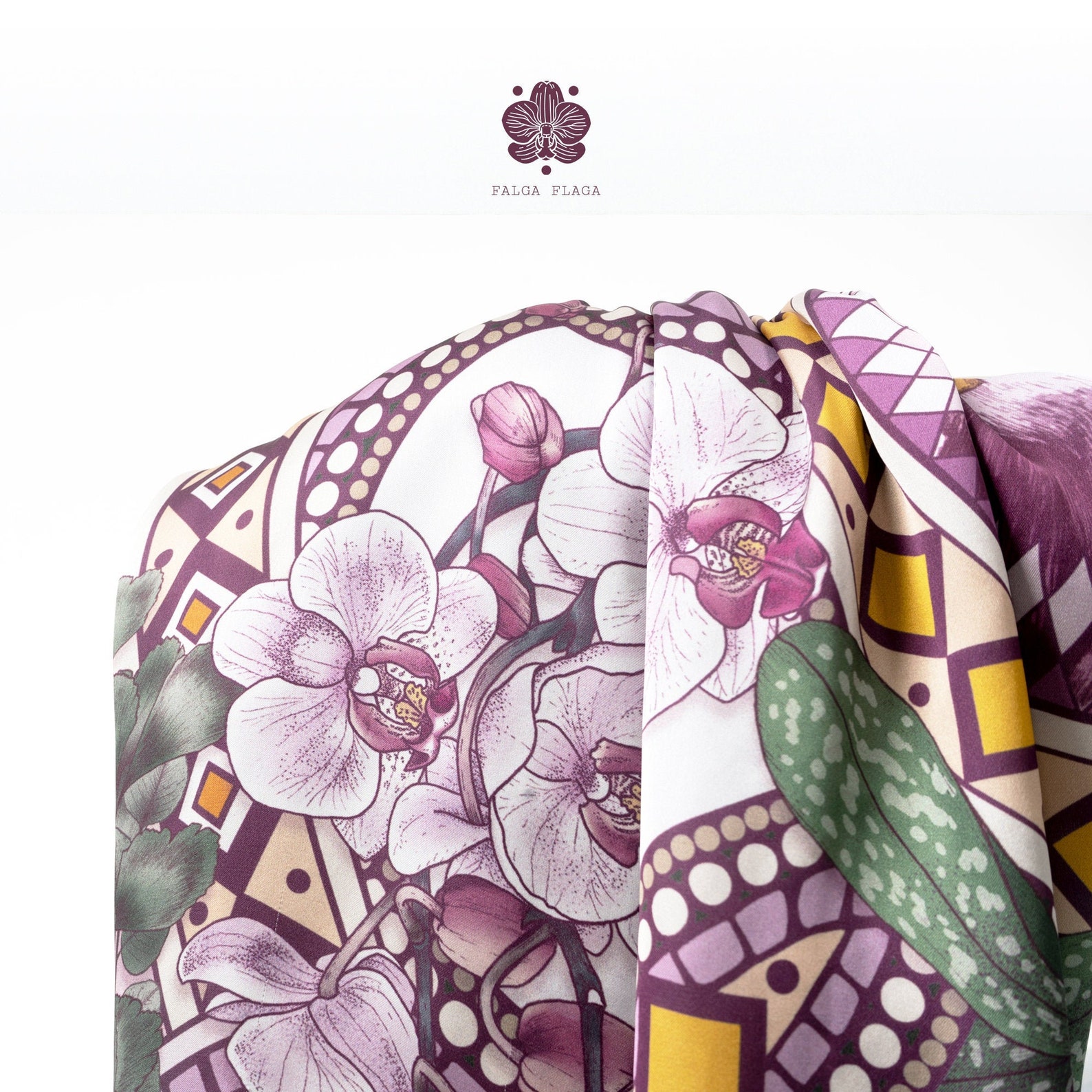 Orchids Silk Scarf Silk Satin Shawl. - Etsy