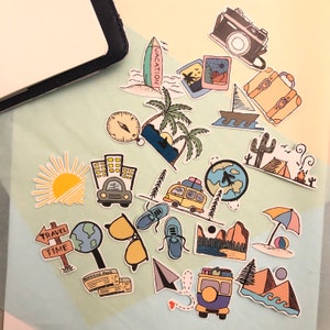 Coloured Travel Themed Stickers/ Travel Journal/ Planner/ | Etsy