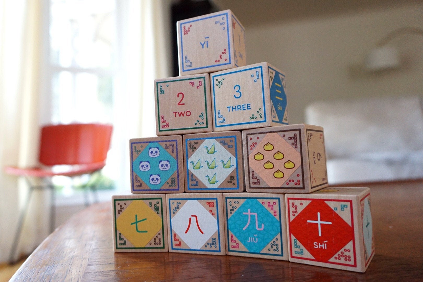 Machi Blocks Mandarin & English Bilingual Wood Blocks With - Etsy