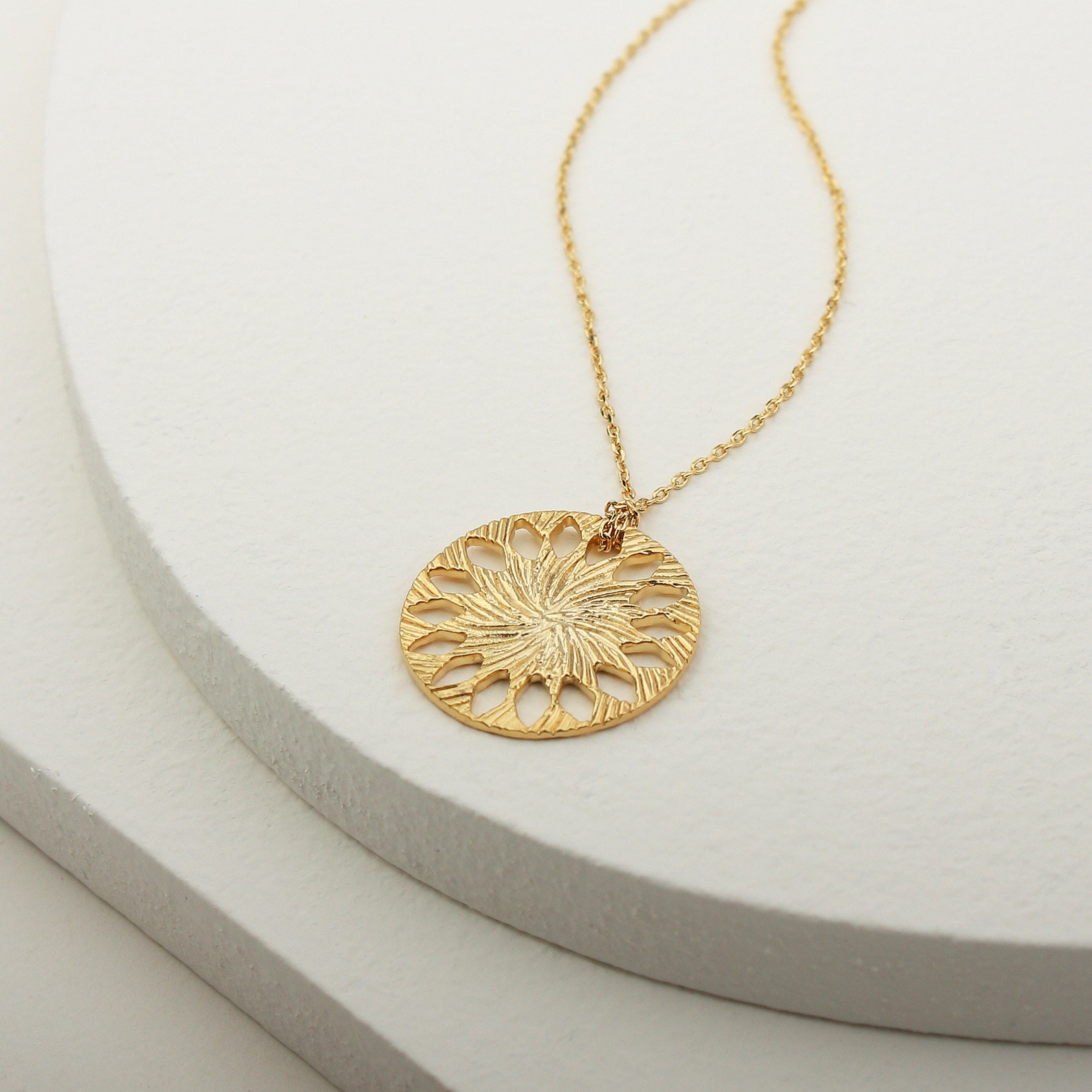 Matte Gold Sun Necklace Vintage Gold Solar Medallion Sunbeam - Etsy UK