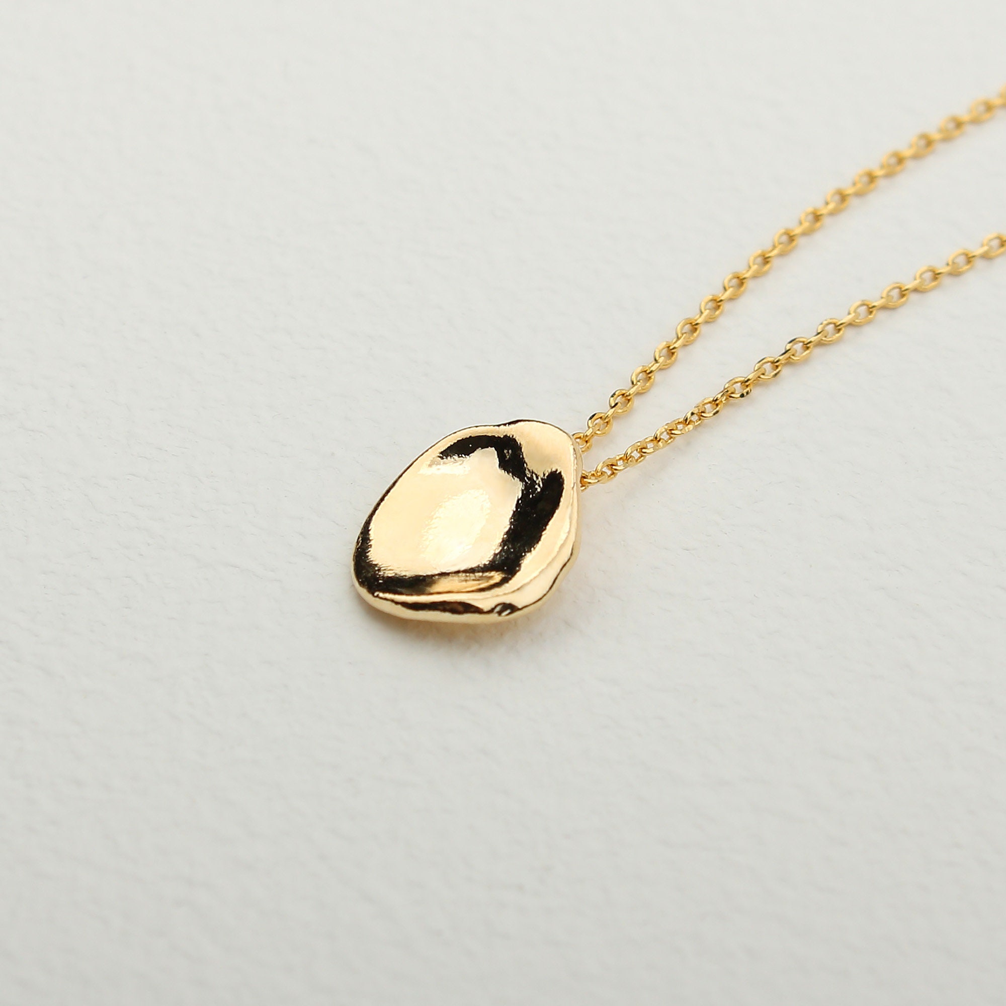 Crumpled Circle Gold Necklace Hammered Gold Coin Medallion | Etsy