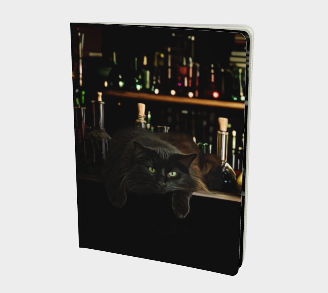 The Black Cat of the Library Arcanum Witchy Notebook - Etsy Australia