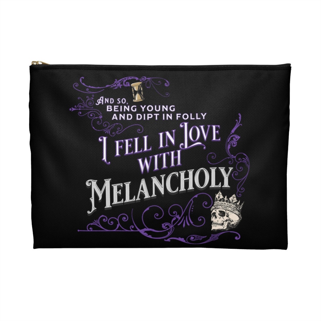 I Fell in Love With Melancholy Goth Zipper Pouch Edgar Allan Poe Quote ...