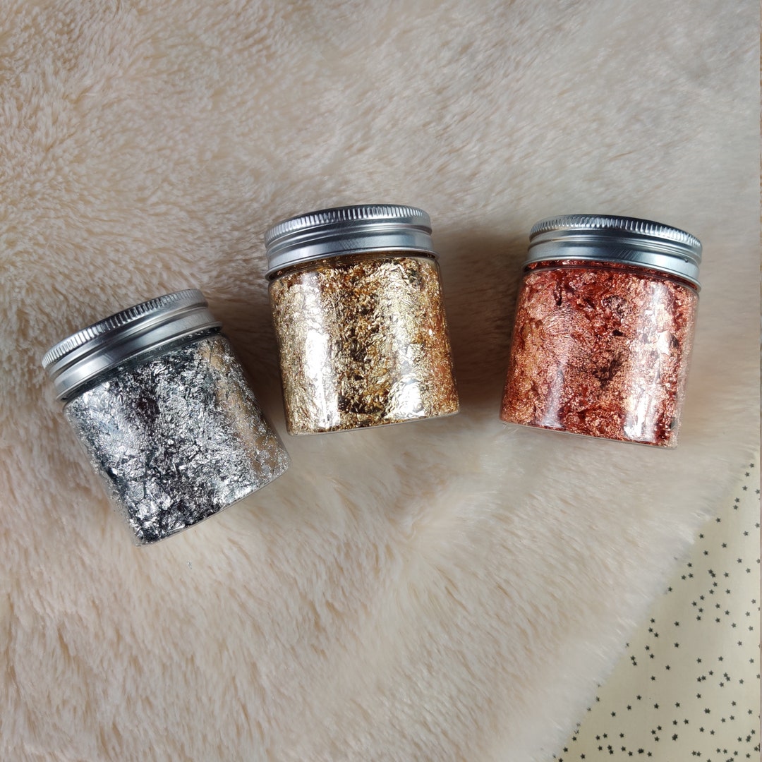 10g Metallic Foil Flake Glitter - Gold Leaf Flake - Rose Gold Leaf ...