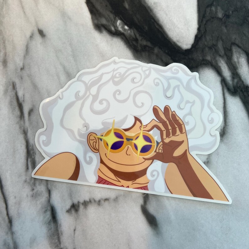 Gear 5 Luffy Peeker Sticker- Car Peeker Sticker - Water Bottle Sticker ...