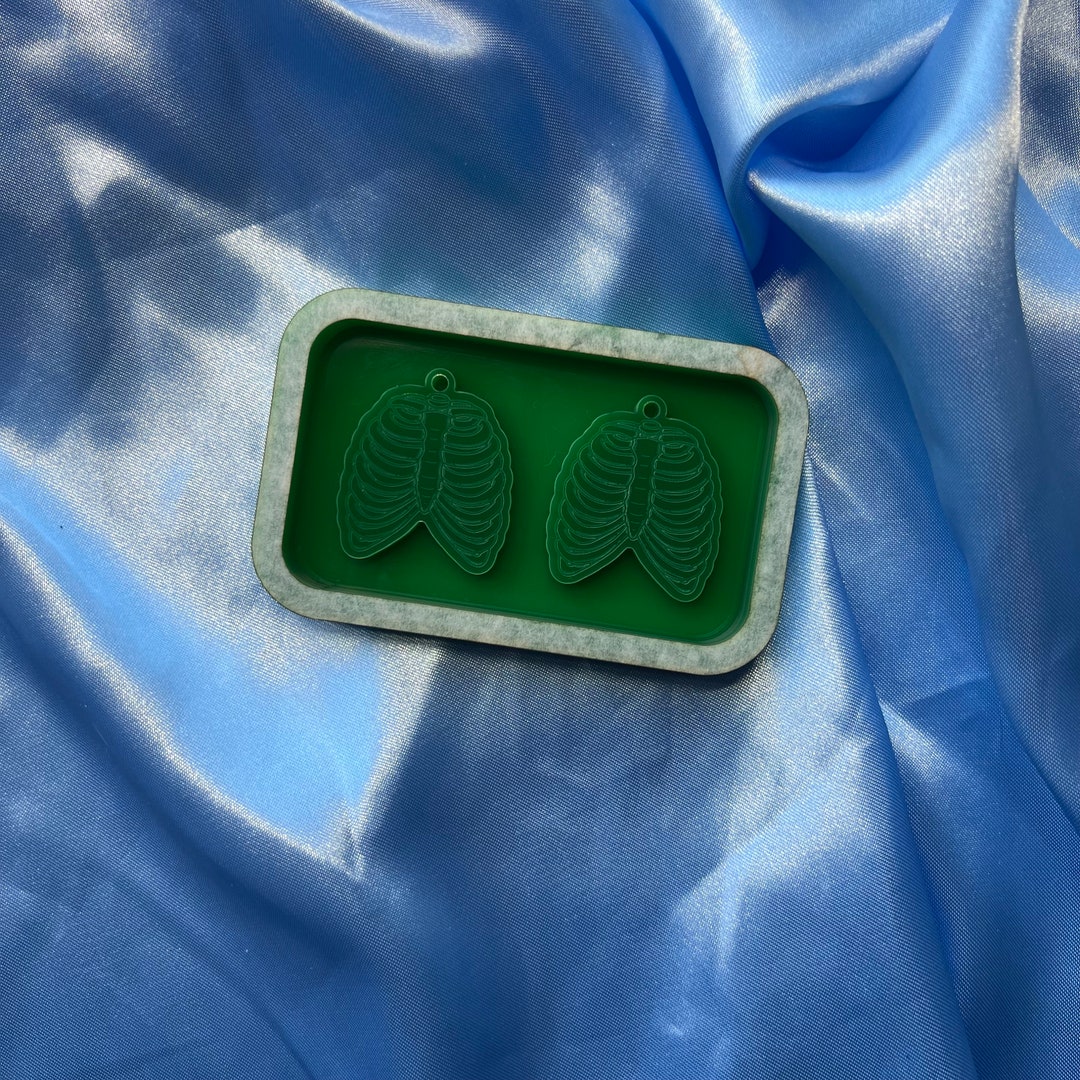Rib Cage Resin Earring Silicone Mold - Rib Cage Keychain Mold - Mold ...