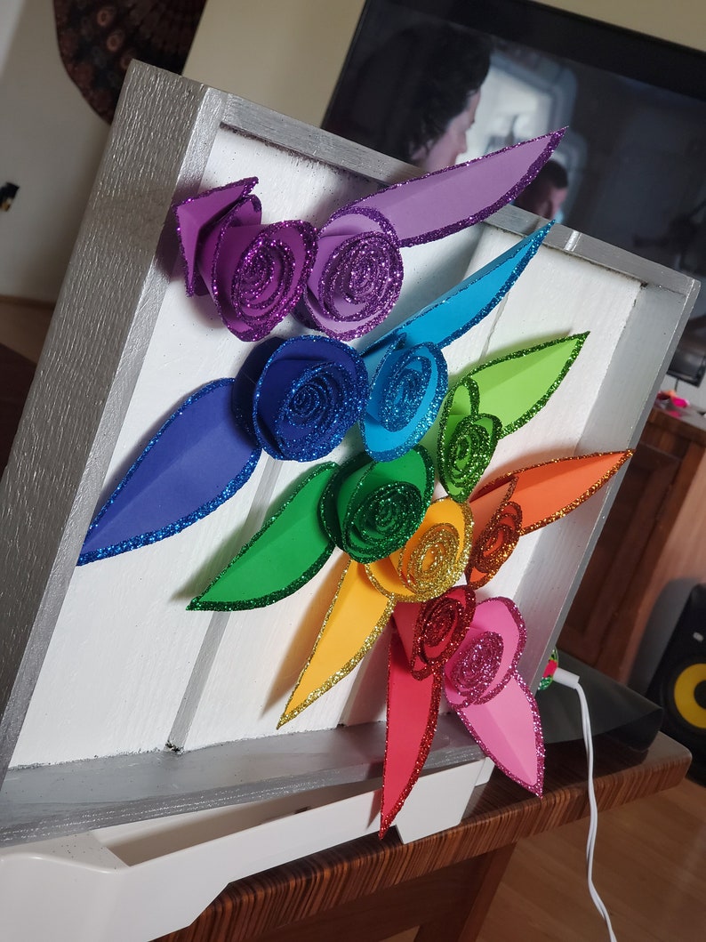 Rainbow Paper Flower Wall Decor - Etsy