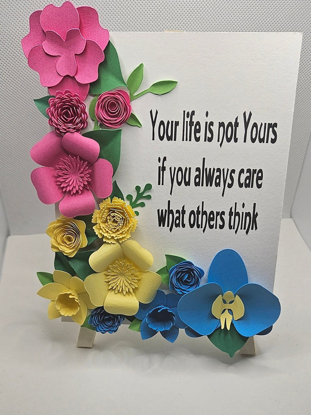 Unique Handmade Paper Flowers Display With an Inspirational - Etsy