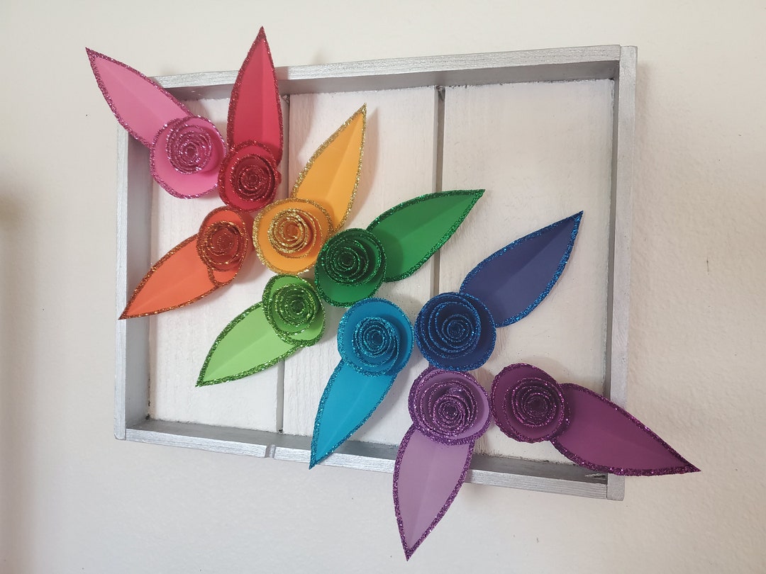 Rainbow Paper Flower Wall Decor - Etsy