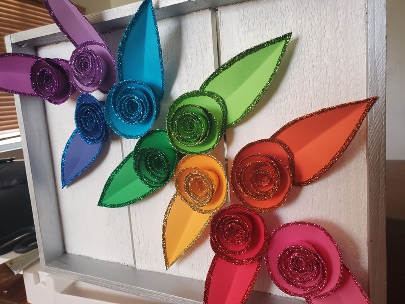 Rainbow Paper Flower Wall Decor - Etsy
