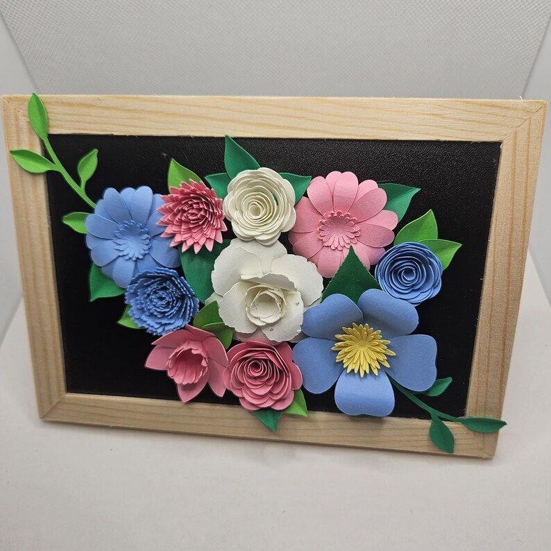 Handmade Paper Flower Display With Trans Color Flowers.perfect for a ...