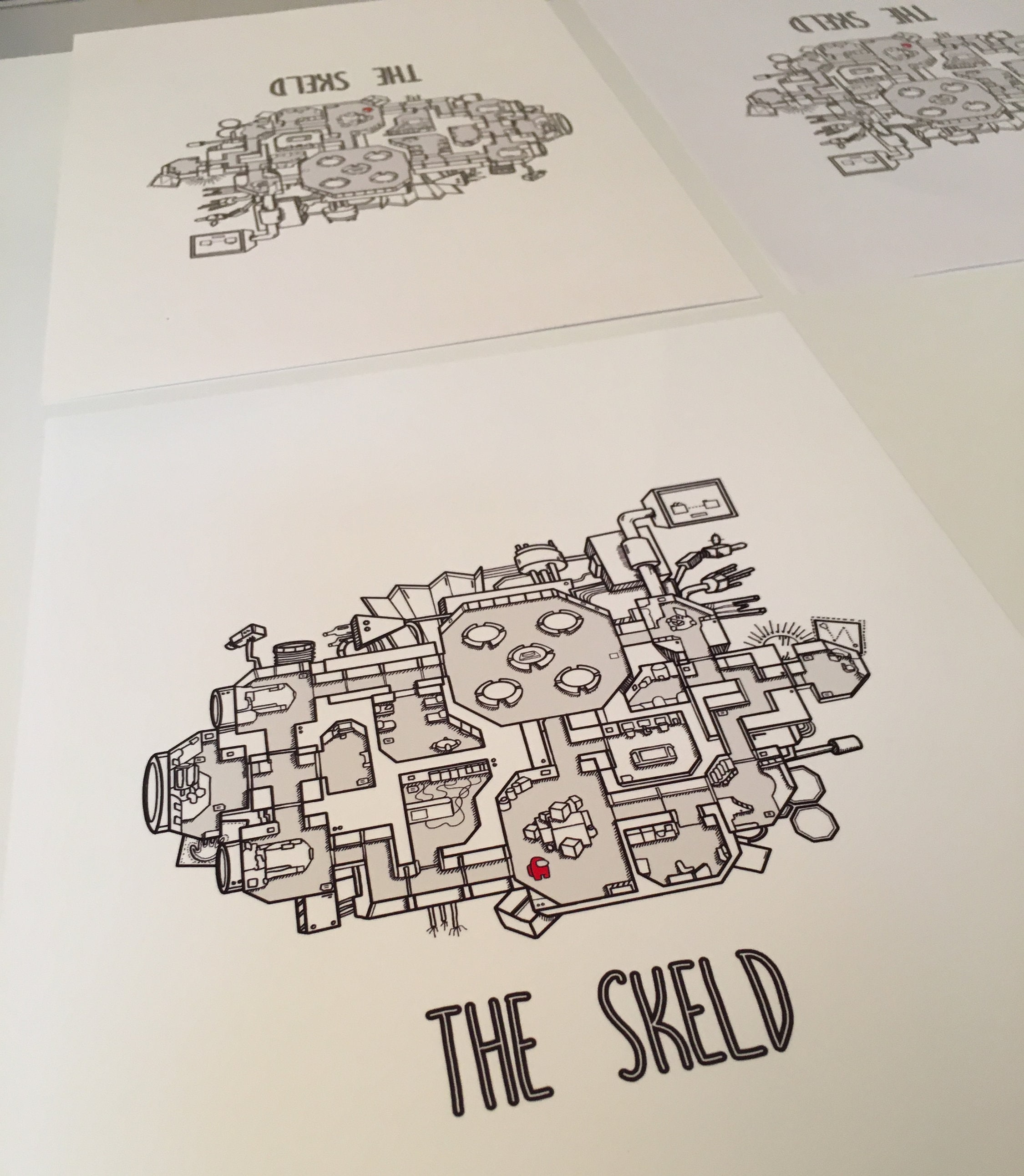 Among Us the Skeld Map POSTER Impression Print Custom Color 21x30cm ...