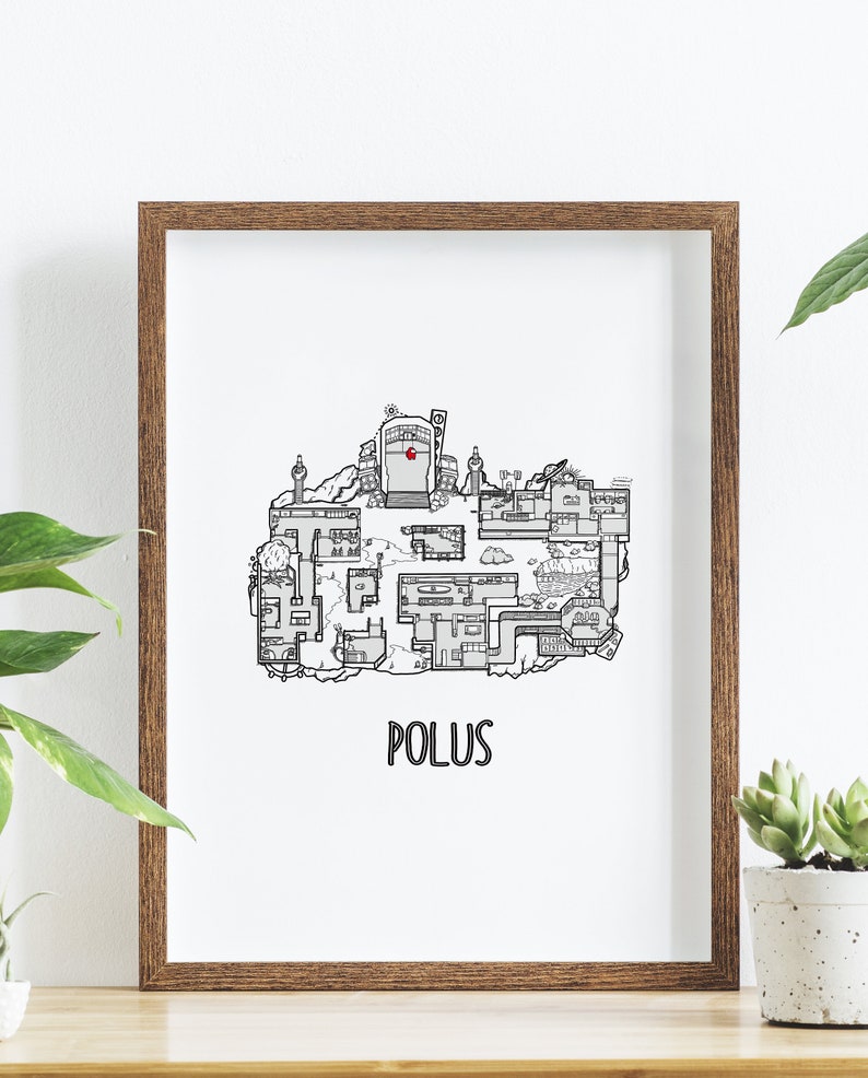 Among Us Polus Map POSTER Print Custom Mate Color 21x30cm Impression ...