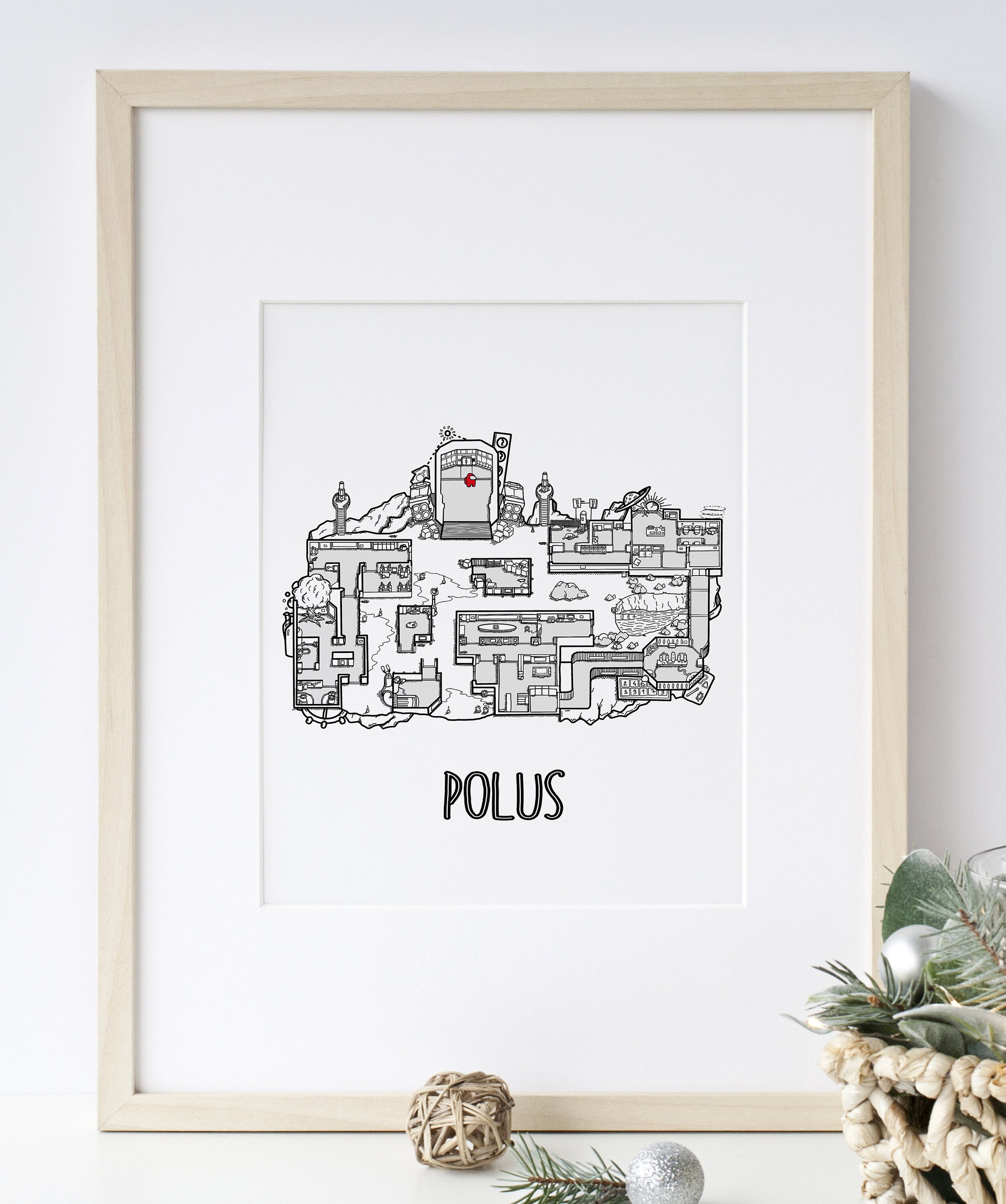 Among Us - Polus Map POSTER - Print - Custom Mate Color - 21x30cm ...