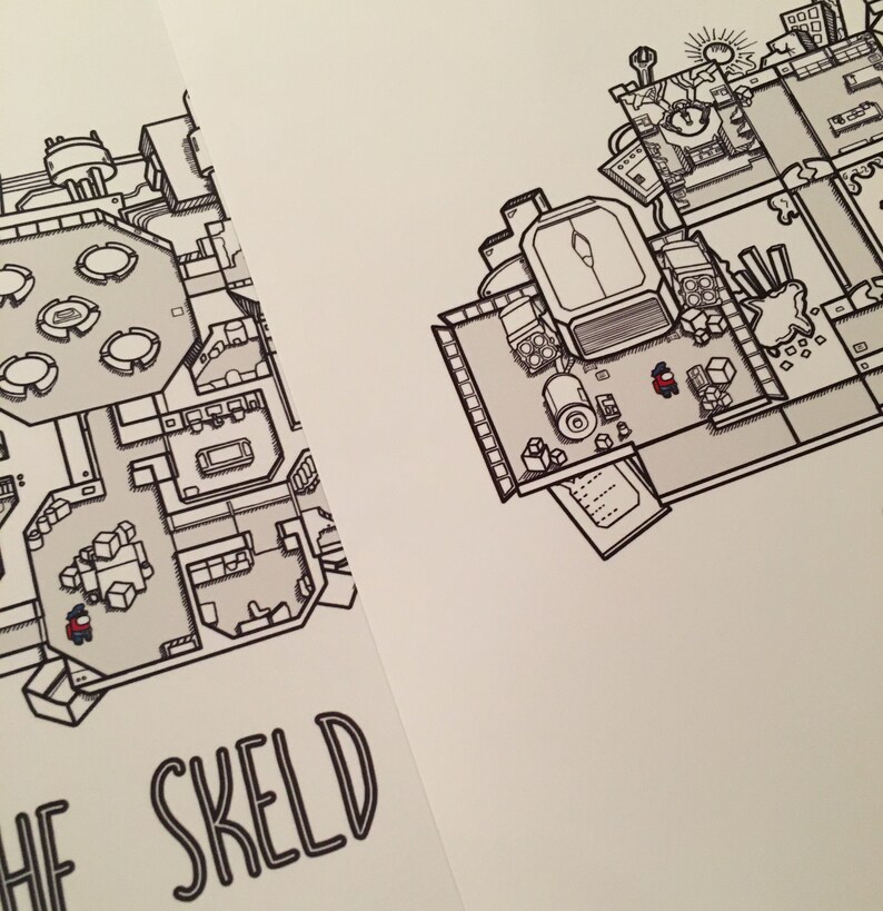 Among Us - the Skeld Map POSTER - Impression - Print - Custom Color ...