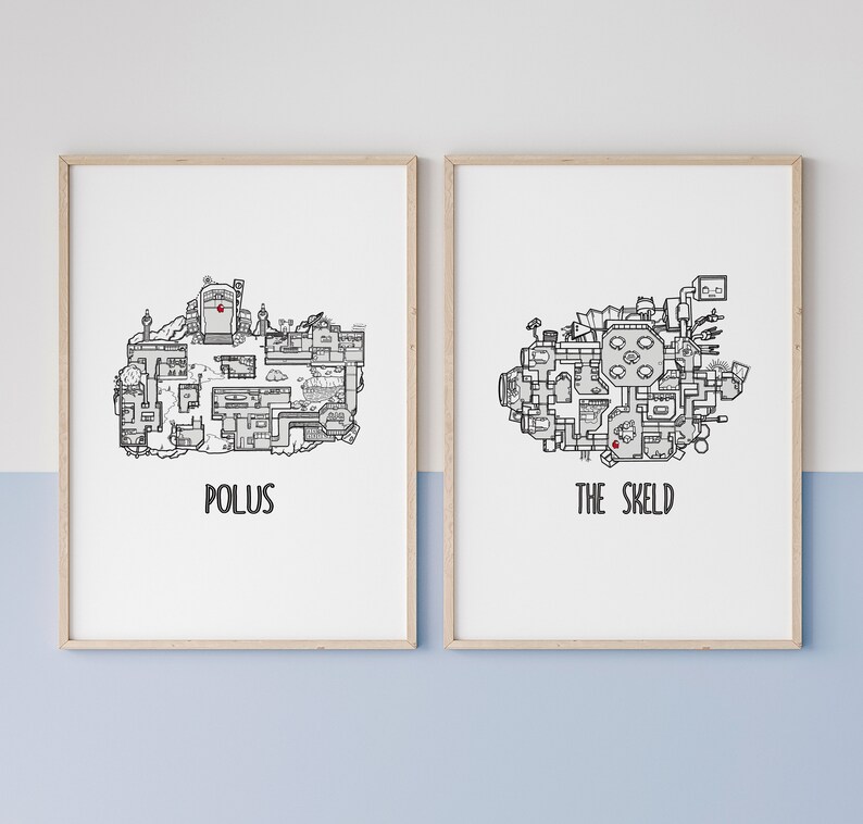 Among Us - Polus Map POSTER - Print - Custom Mate Color - 21x30cm ...