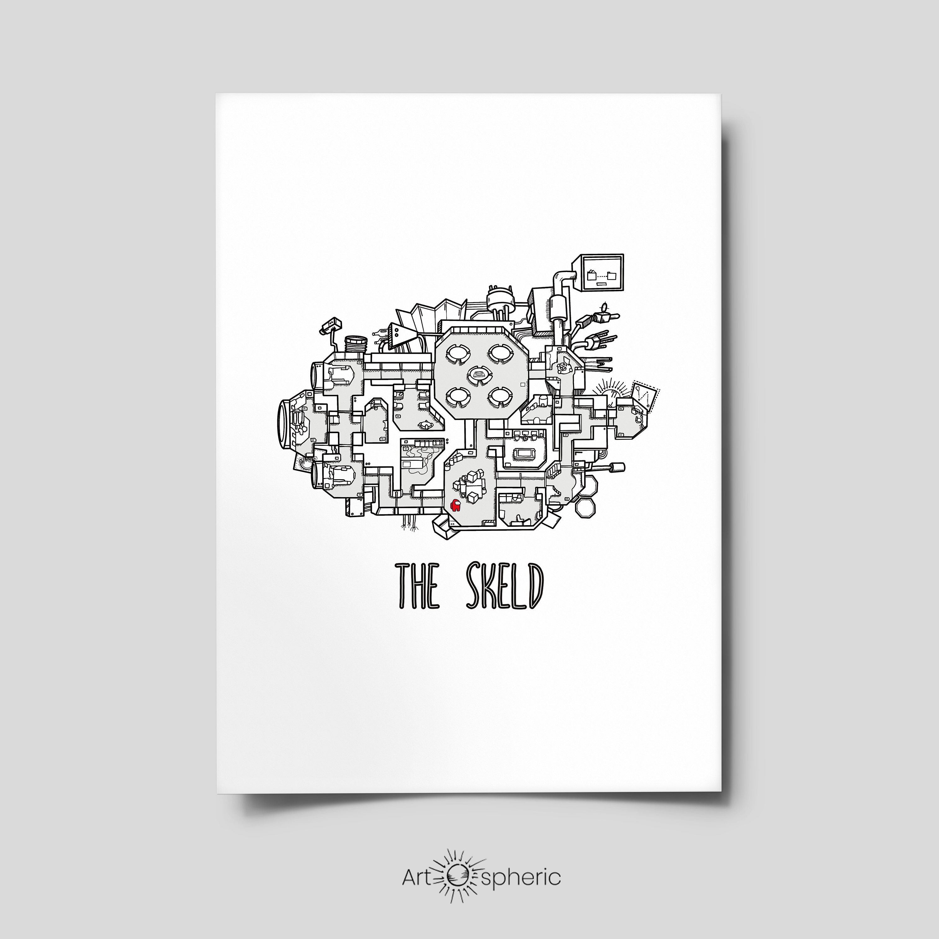 Among Us The Skeld Map Poster Impression Print Custom Color 21x30cm Among Us Video Games