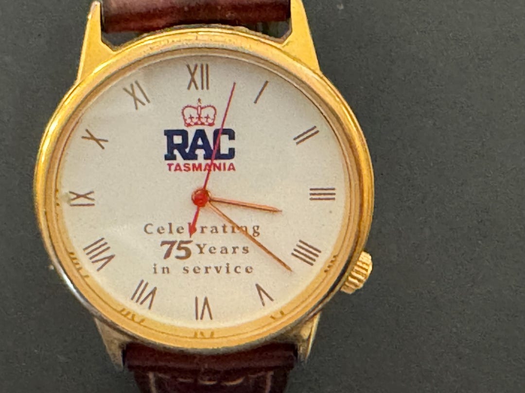 RAC Tasmania Celebrating 75 Years in Service Gold Tone Men’s Watch ...