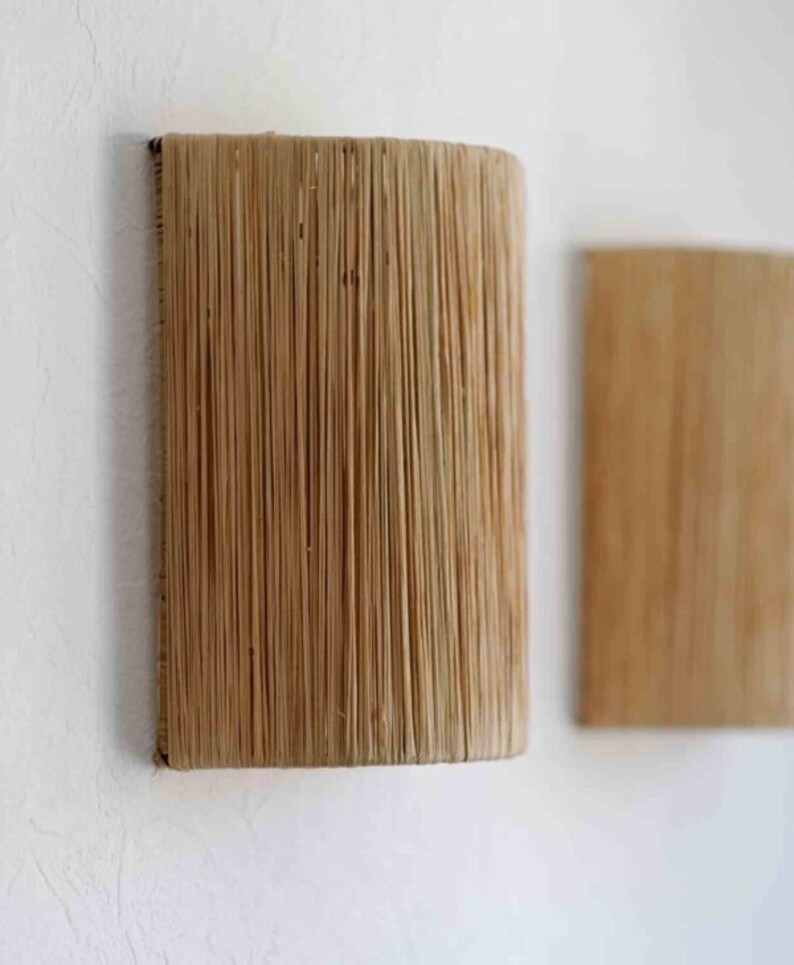 Set of 2 Raffia Wall Lamp - Etsy