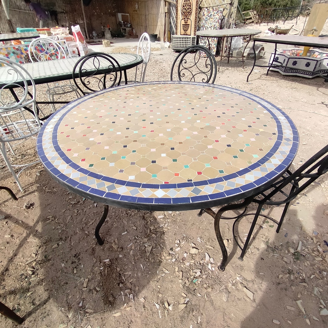 Moroccan Zellige Table: an Artisanal Masterpiece for Your Exterior ...