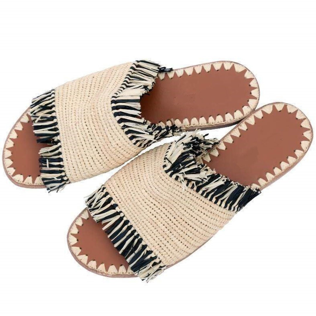 Wholesale , Natural Raffia Sandals, Raffia Mules, Slippers Raffia ...