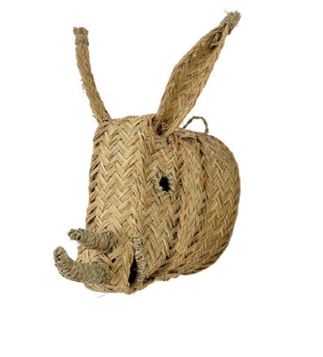 Moroccan Wicker Trophy Head of Rhino, Animal Head Wall Decor, Moroccan ...