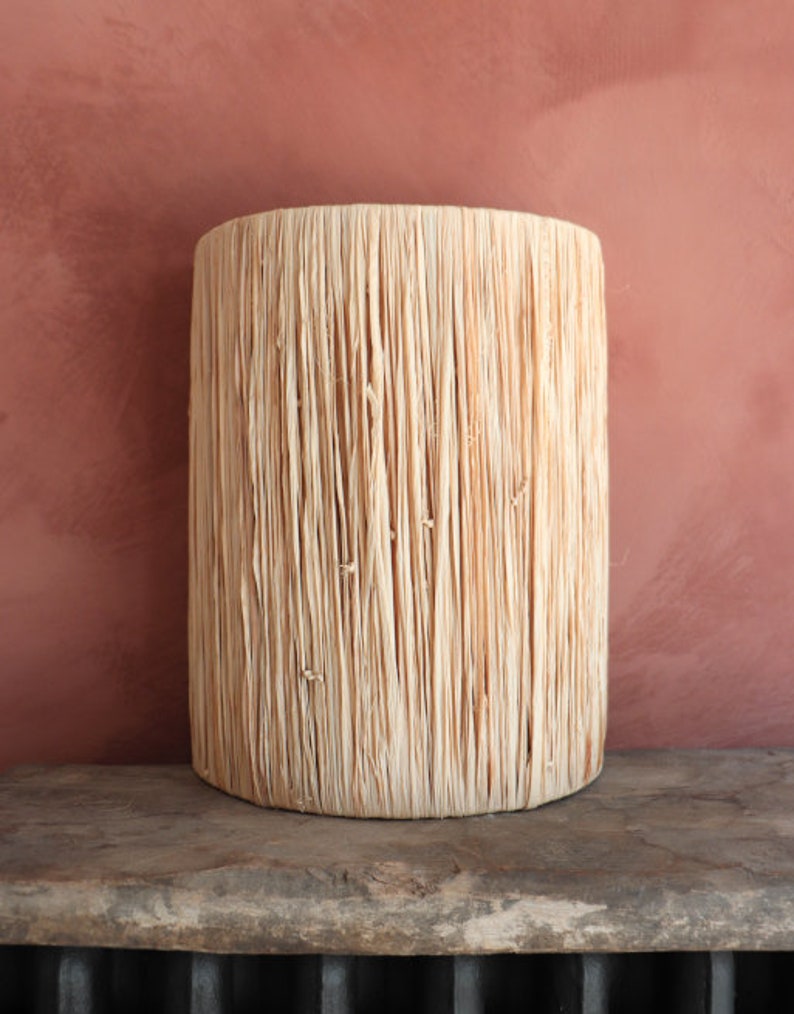 Set of 2 Raffia Wall Lamp - Etsy