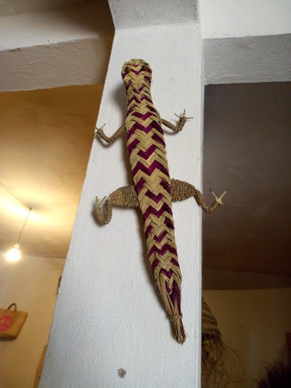 Wicker Animal Head Straw Lizard Faux Trophy Moroccan Handmade | Etsy