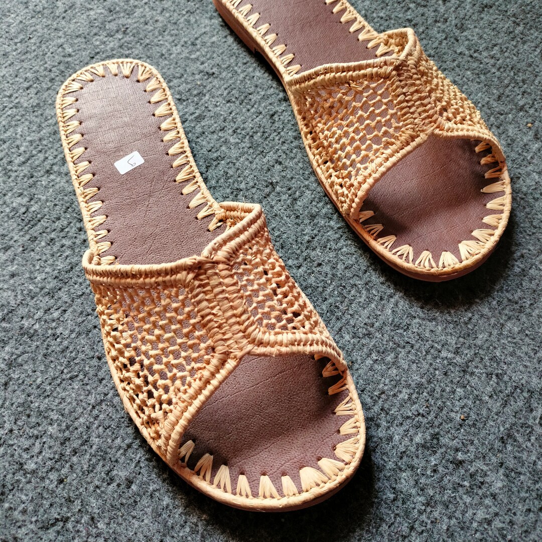 Wholesale, Natural Raffia Sandals, Raffia Mules,raffia Sandals Slippers ...