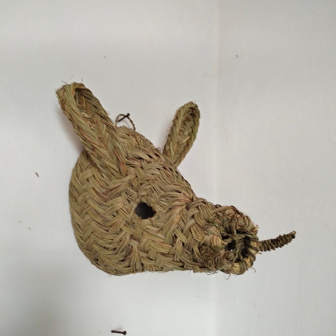 Moroccan Straw Pig Head, Animal Head Wall Decoration, Fake Trophy ...