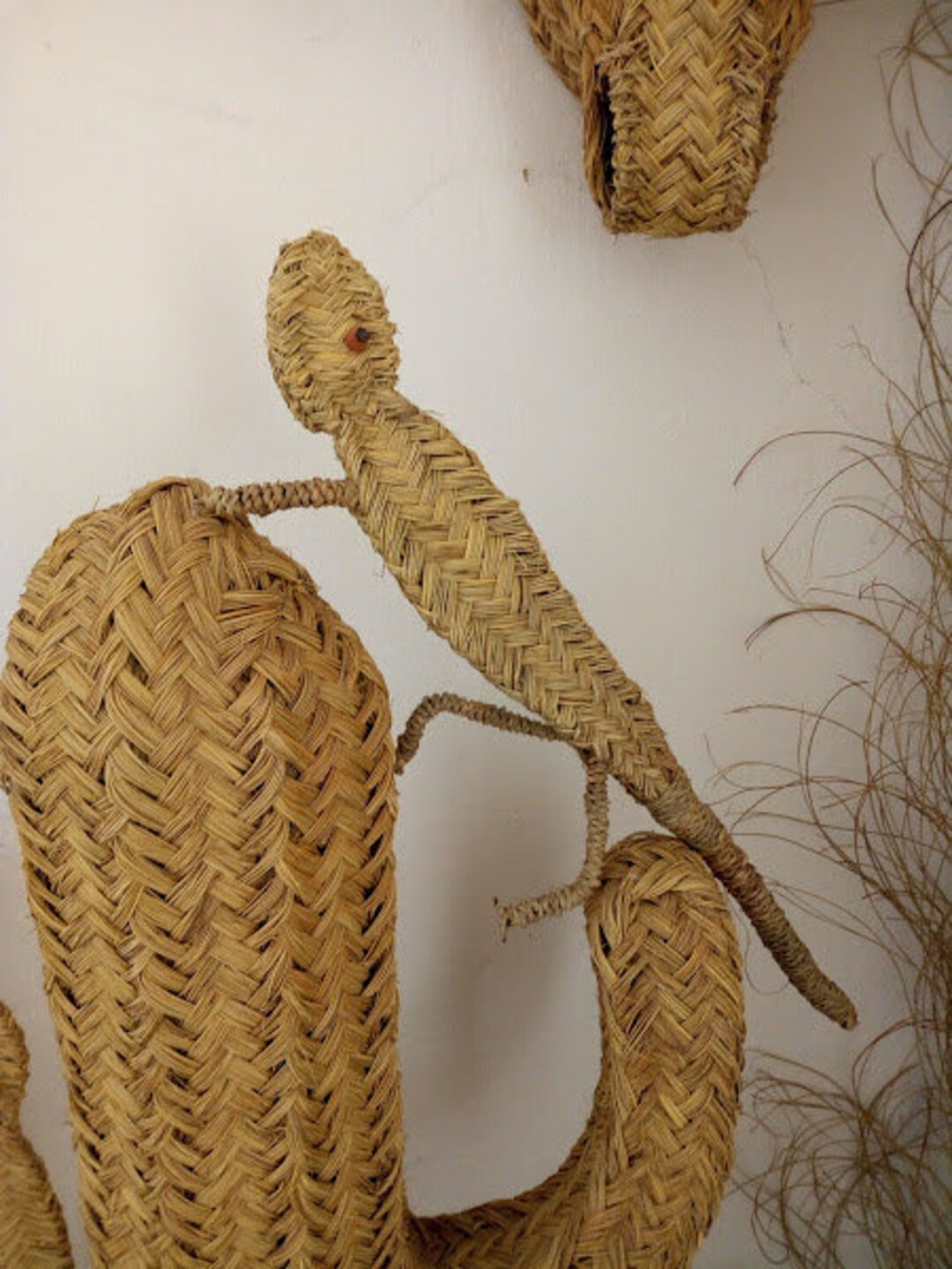 Wicker Animal Head Straw Lizard Faux Trophy Moroccan Handmade - Etsy