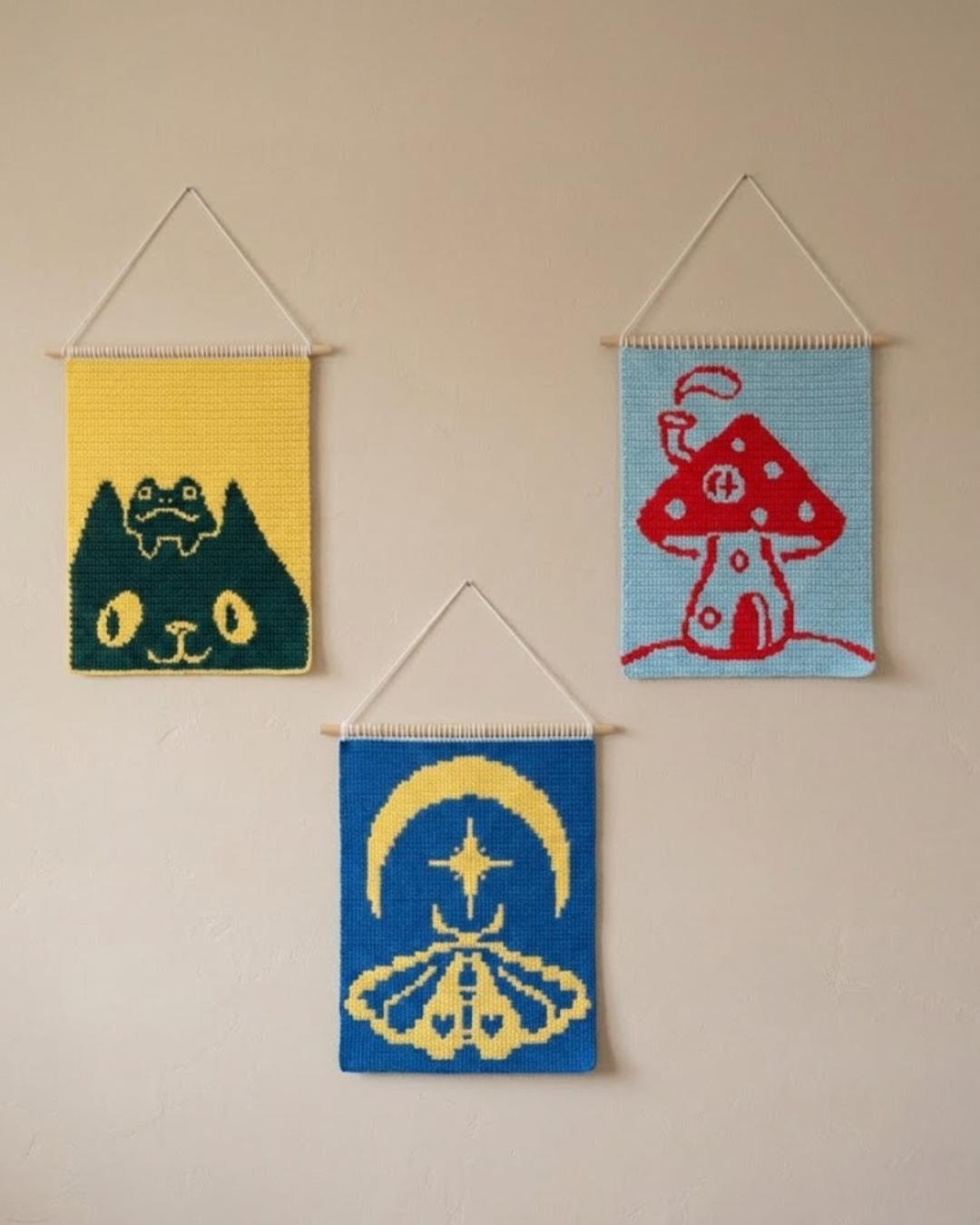 Cat and Frog Tapestry Crochet Pattern + Mosaic Overlay – Toad and ...