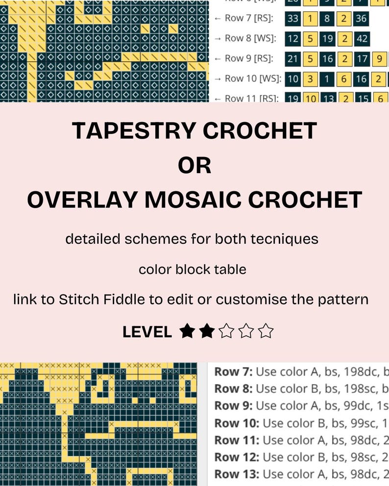 Cat and Frog Tapestry Crochet Pattern + Mosaic Overlay – Toad and ...