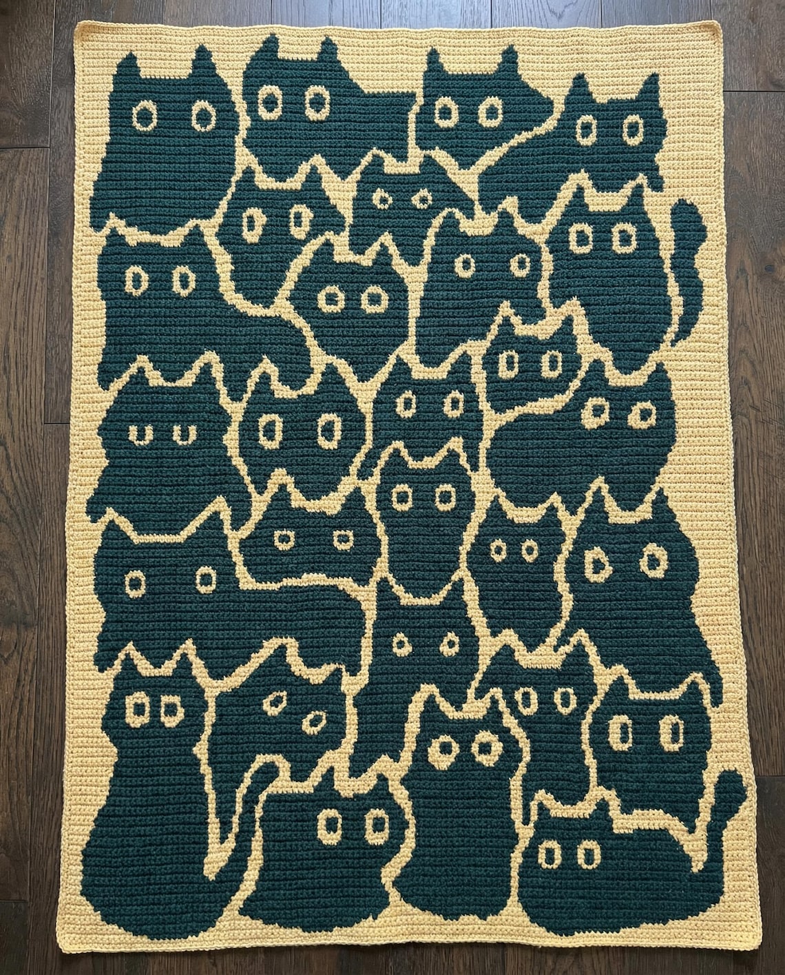 Afghan Cat Blanket Crochet Pattern – Bunch of Kittens Throw Overlay ...