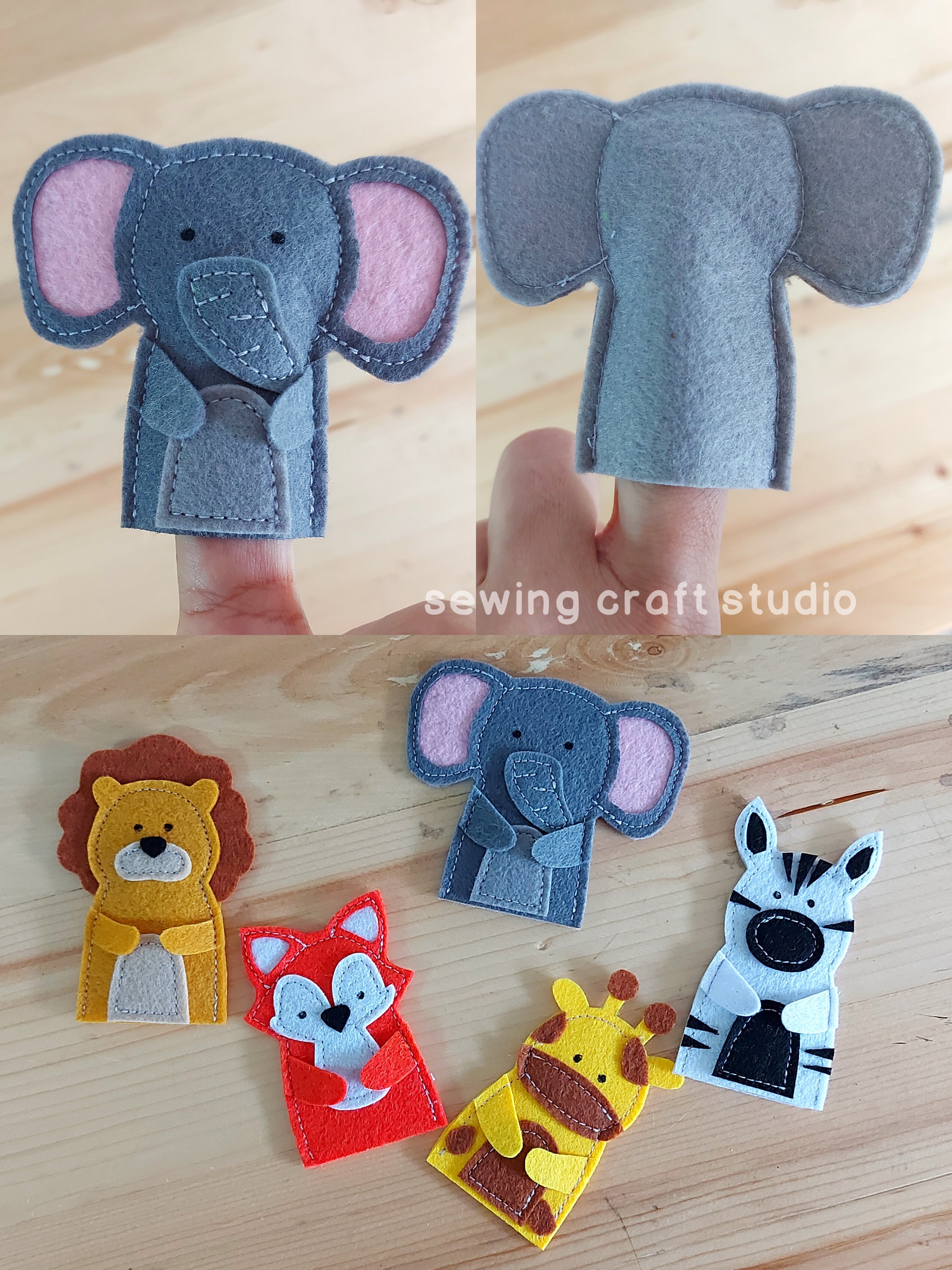 PDF, SVG Zoo Friends Animal Felt Finger Puppet Sewing Pattern - Etsy