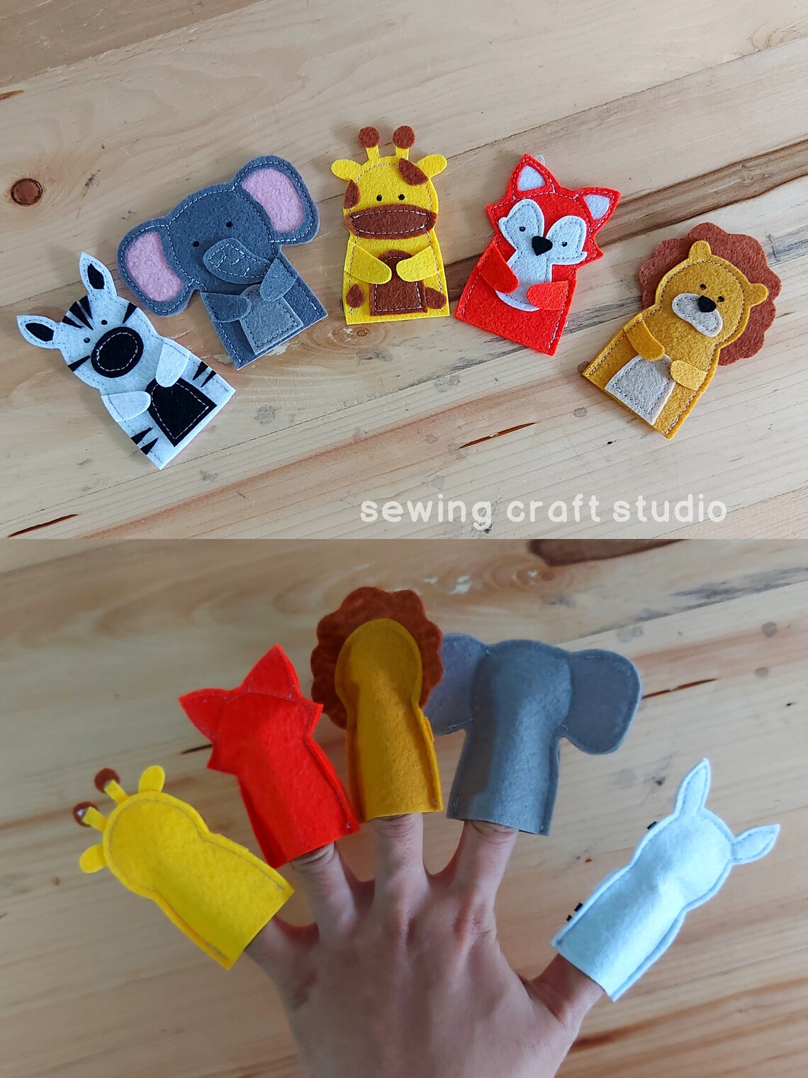 PDF SVG Zoo Friends Animal Felt Finger Puppet Sewing Pattern - Etsy
